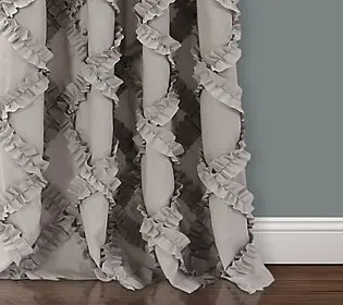 LUSH DECOR Ruffle Diamond 54' X 95' Window Anels