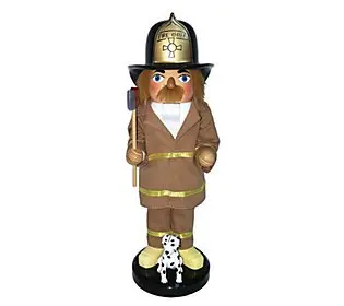 SANTA'S WORKSHOP 14' Fireman And Dalmation Nutcracker By - One-color