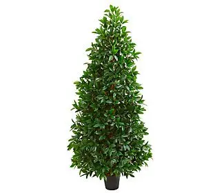 NEARLY NATURAL 5' Bay Leaf Cone Artificial Topiary Nearly N Atural - One-color