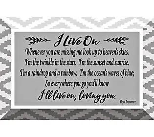 DEXSA COMPANY Dexsa I Live On Glass Plaque With Easel 6'x4 - One-color