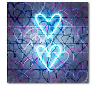 COURTSIDE MARKET Neon Heart I 16 X 16 Canvas Wa Ll Art - One-color