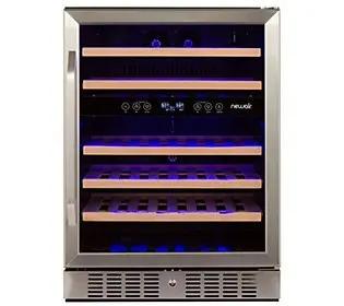 NEWAIR Wine Cooler Builtin Dual Zone 46 Bottle Tainless Steel - Silver