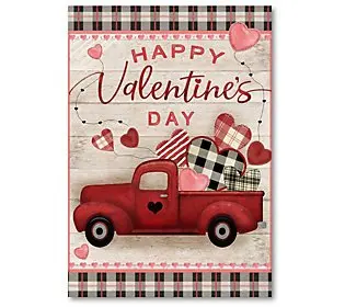 COURTSIDE MARKET Truck Happy Valentines Day 16x 20 Canvas - One-color