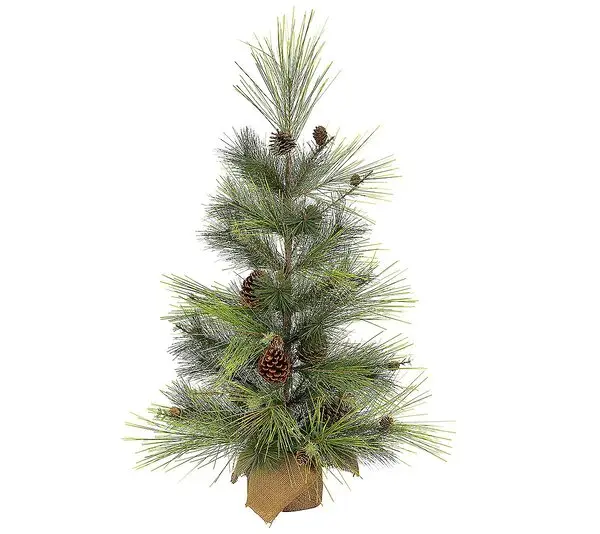 VICKERMAN 4' X 25' Larkspur Pine Tree With Burl Ap Base - One-color