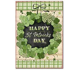COURTSIDE MARKET St Patricks Day Wreath 12x18 C Anvas - One-color
