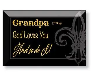 DEXSA COMPANY Dexsa Grandpa God Loves You And So Do I Glass P Laque, Easel - One-color