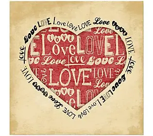 COURTSIDE MARKET Love Heart I 16x16 Canvas Wall Art - One-color
