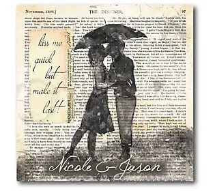 COURTSIDE MARKET Romance In The Rain Ii 16x16 C Anvas Wall Art - One-color
