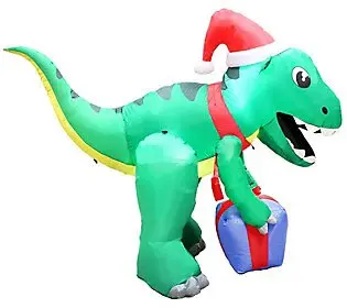 JOIEDOMI 5 Ft Christmas Dinosaur With Hat Infla Table
