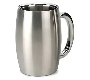 RSVP Stainless Steel Double Wall Beer Mug - Silver