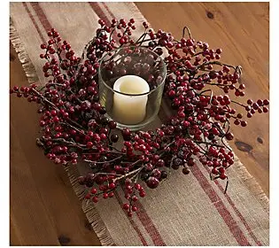 DESIGN IMPORTS Jute Double Border Red Table Run Ner 14' X 108