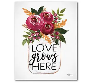 COURTSIDE MARKET Love Grows Here 11 X 14 Canvas Wall Art - One-color