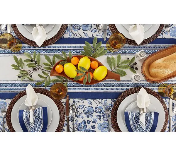 DESIGN IMPORTS Porto Stripe Print Table Runner X 72
