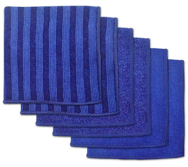 DESIGN IMPORTS Set Of 6 Microfiber Scrub Scour Lish Cloths - One-color