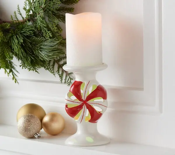 LIGHTSCAPES Peppermint Pedestal With Candle