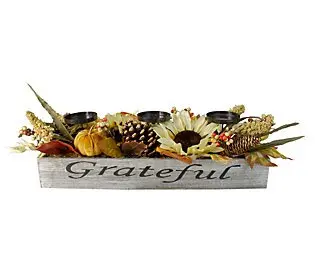 NORTHLIGHT Harvest Flower Candleholder In 'grat Eful' Box - One-color
