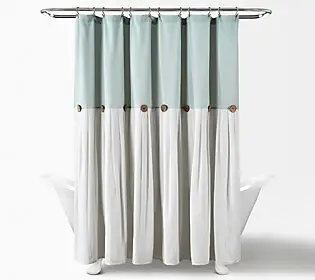 LUSH DECOR Linen Button 72' X 72' Shower Curtain Lush D Ecor