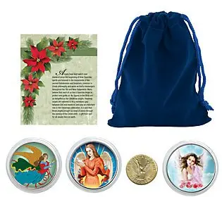 AMERICAN COIN TREASURES Christmas Angel Coins With Blue Pouch - One-color