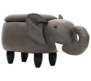 HANOVER Critter Sitters 15' Seat Height Gray Elephant S Torage Ottoman - One-color