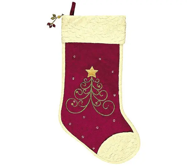 C&F HOME Holiday Contemporary Stocking By - One-color