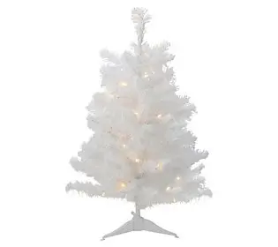 NORTHLIGHT 3' Battery-operated Pre-lit Pine Art Ficial Tree - One-color