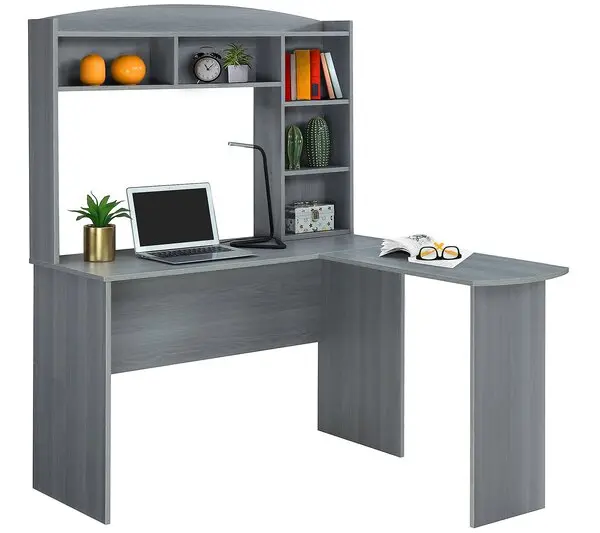 TECHNI MOBILI Modern L-shaped Computer Desk Wit H Hutch