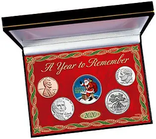 AMERICAN COIN TREASURES 2020 Year To Remember Santa Coin Box Set - One-color