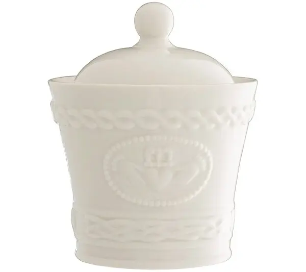 BELLEEK Classic Claddagh Sugar Bowl - One-color