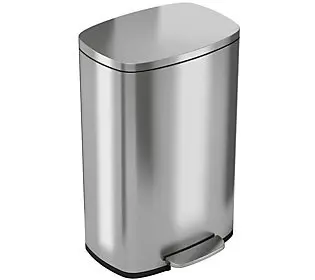 ITOUCHLESS Softstep 13.2-gallon Stainless Steel Step Trash Can - Silver