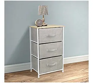 SORBUS Nightstand With 3 Drawers