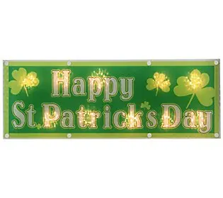 NORTHLIGHT 17' Lit Holographic Happy St.patrick's Day Window Silhouette - One-color