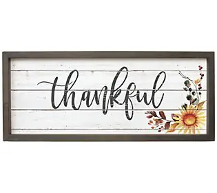SINCERE SURROUNDINGS Thankful Framed Wall Art - One-color