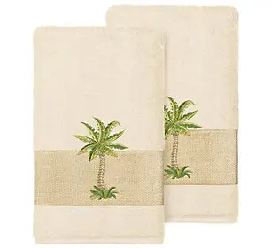 LINUM HOME TEXTILES Colton 2pc Embellished Hand Towel Set - One-color