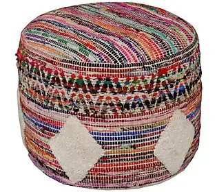 OX BAY TRADING CO. Ox Bay Boho Geometric Pouf - One-color