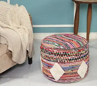 OX BAY TRADING CO. Ox Bay Boho Geometric Pouf