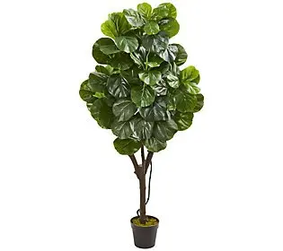 NEARLY NATURAL 5' Fiddle Leaf Fig Artificial Tree Nearly Na Tural - One-color