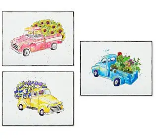 GERSON INTERNATIONAL Set Of 3 Metal Embossed Truck Wall Decor Ger Son Co - One-color