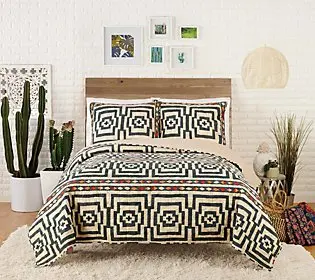 QVC Makers Collective Hypnotic King 3-piece Quilt S Et