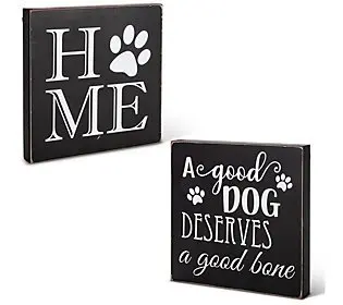 GERSON INTERNATIONAL Set Of 2 Wood Dog-themed Wall Decor Gerson C O - One-color