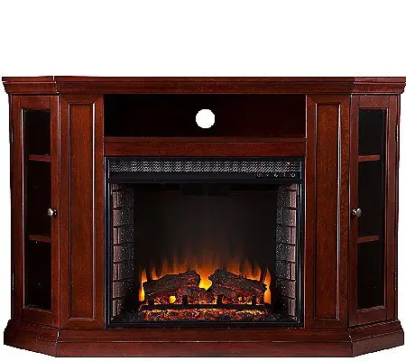 QVC Adrian Convertible Media Electric Fireplace C Herry Finish - One-color