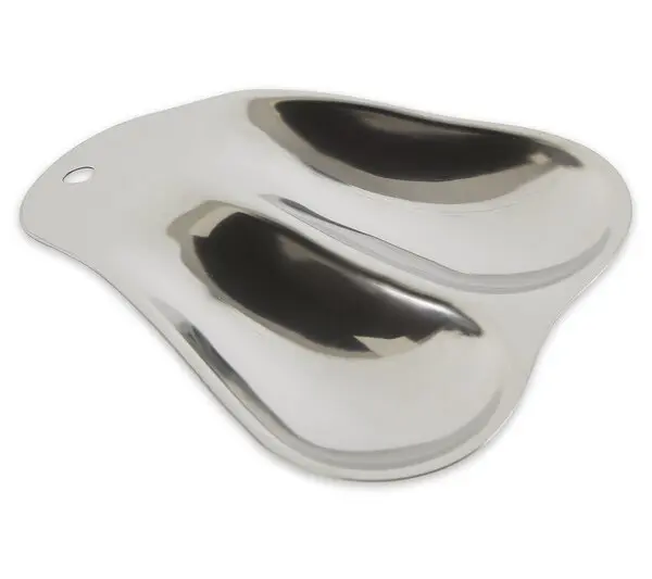 RSVP Stainless Steel Double Spoon Rest - Silver