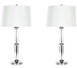 SAFAVIEH Set Of 2 Glass Table Lamps W/geneva Wh Ite Shades - One-color