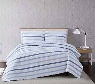 TRULY SOFT Waffle Stripe Twin Xl 2 Piece Quilt Et - One-color