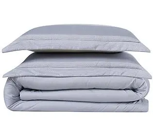 TRULY SOFT Grey Multi Stripe King 3 Piece Comfo Rter Set