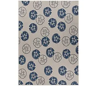 OX BAY TRADING CO. Ox Bay Navy Sand Dollars Indoor/outdoor Rug 7'1 0' X 9'10 - One-color