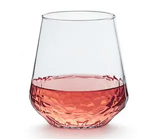 LIBBEY Hammered Stemless Wine Glasses, Set Of 8 - One-color