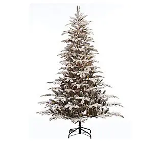 PULEO INTERNATIONAL Puleo Pre-lit 6.5' Flocked Aspen Fir Christmas Ee 500 - One-color