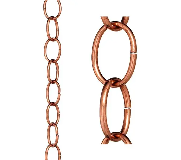 GOOD DIRECTIONS Pure Copper Single Link 8.5' Rain Chain By - One-color