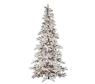GERSON INTERNATIONAL 7.5' Heavily Flocked Layered Spruce With 550 Cl Ear Lights - One-color
