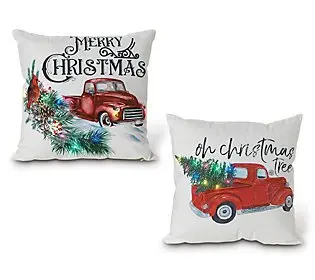 GERSON INTERNATIONAL Set Of 2 16-in L Lighted Fabric Truck Pillow Gerson Co - One-color